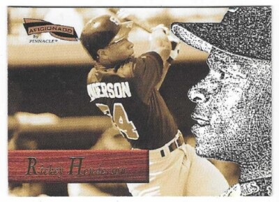 RICKEY HENDERSON 1996 Pinnacle Aficionado Baseball # 36 San Diego ...