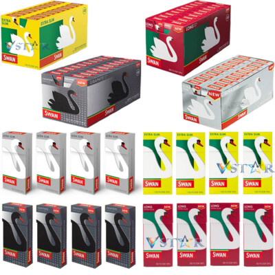 Swan Filters Tips Extra Slim Ultra Graphite Long Pre-cut Smoking ...