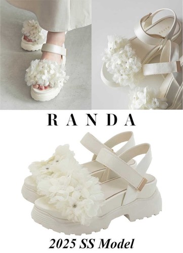 Randa Women's Platform Sandals Cream 2025 SS Model Voluminous Flower ...