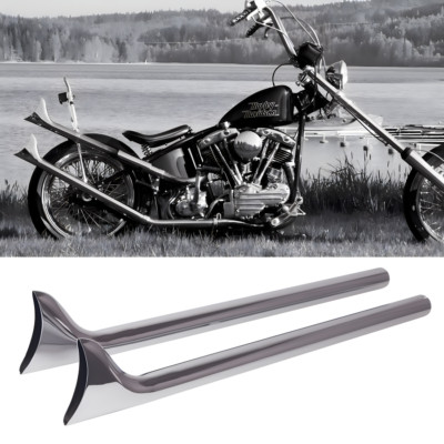 36" Fishtail Muffler | 1.875" | 1.75" Header Pipes | Motorcycle Exhaust ...