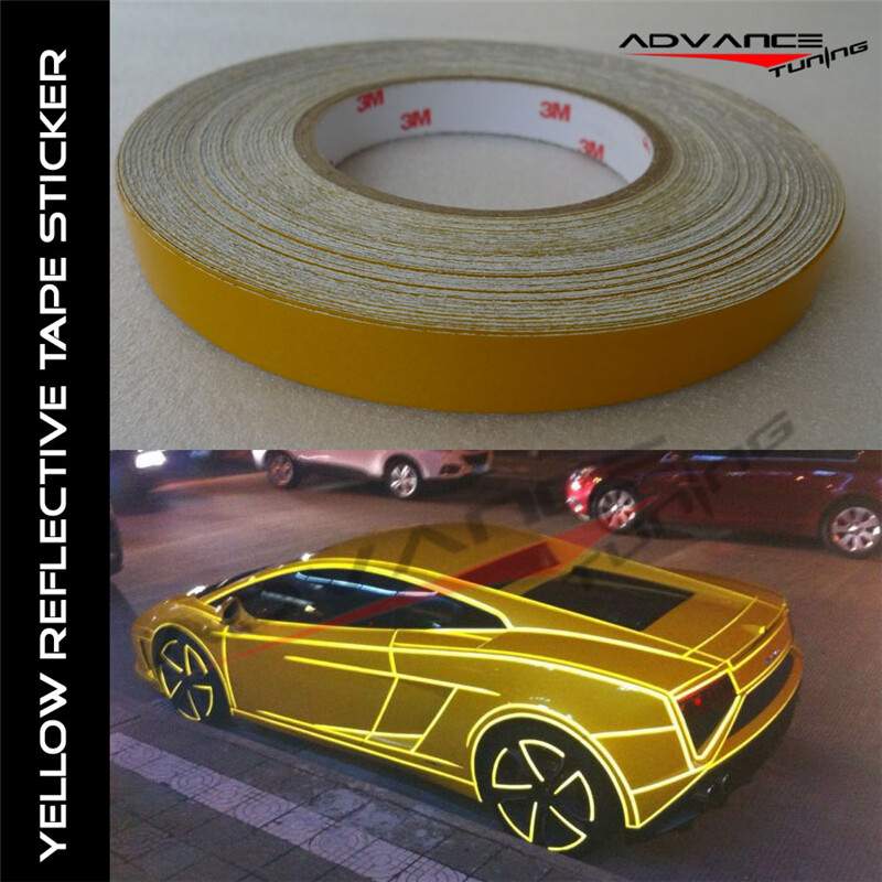 3M Yellow Reflective Stickers Vinyl Pinstripe Safety Warning Tape 1 ...