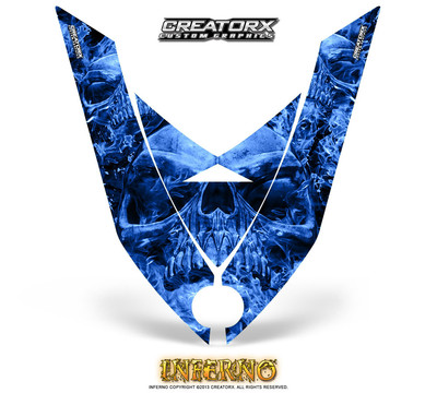 SKI-DOO REV XP SNOWMOBILE HOOD GRAPHICS KIT CREATORX DECALS INFERNO BL ...