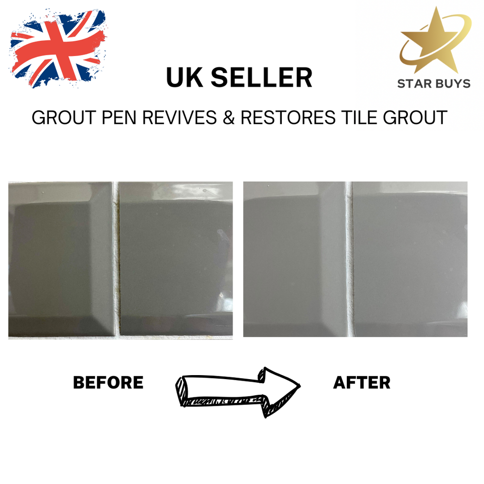 2x GROUT PEN – TILE GROUT RESTORER & WHITENER | ANTI-MOULD | EASY ...