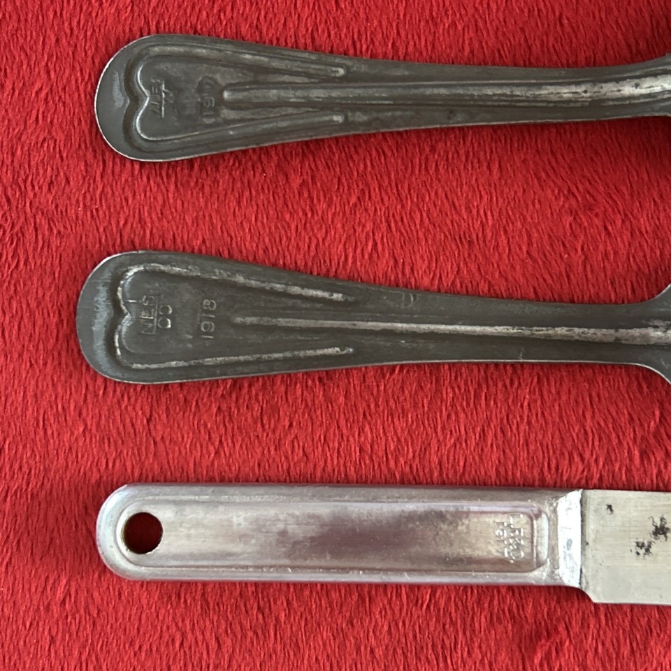 WW1 US Army Mess Kit Utensil Set Spoon Knife Fork 1917 1918 | eBay