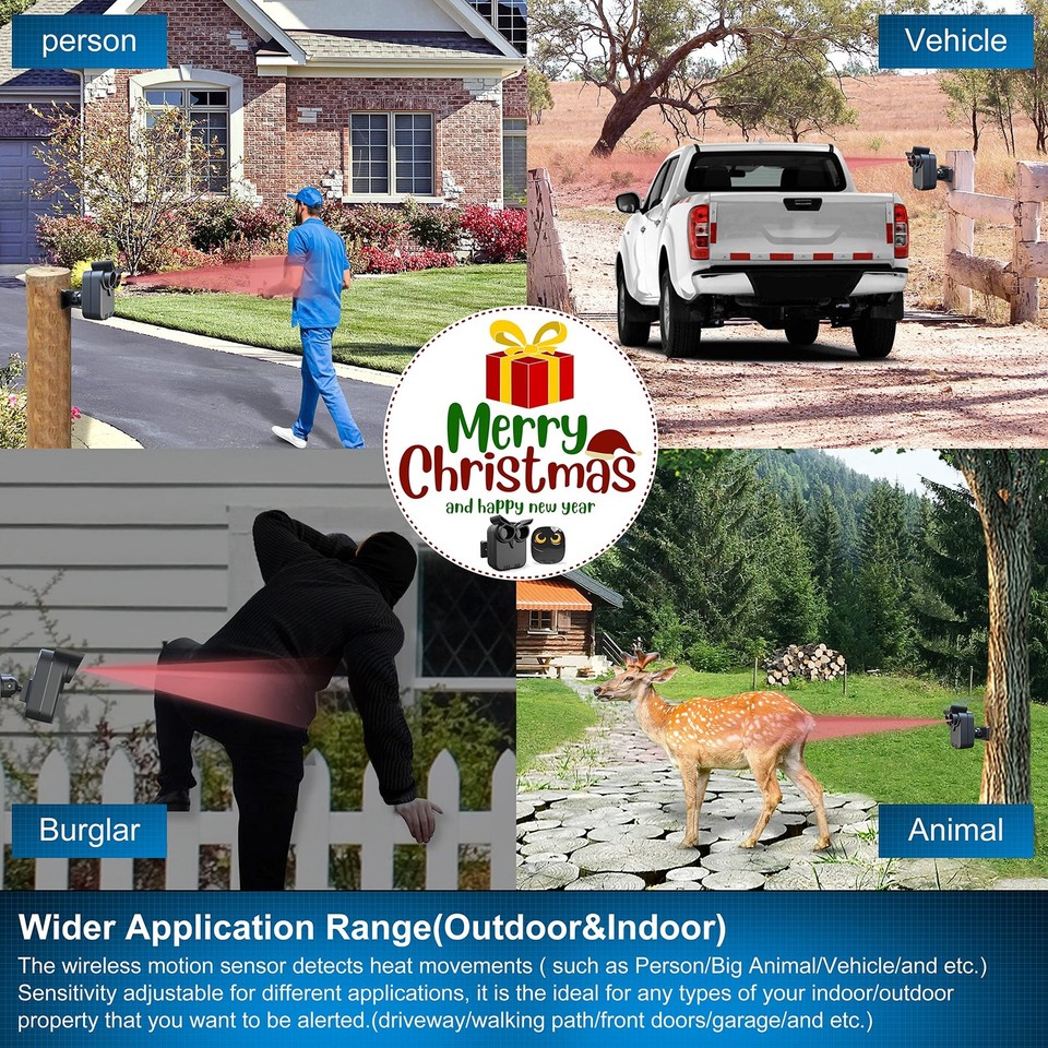 Driveway Alarm- 1/2 Mile Long Range Wireless Driveway Alarm Weather ...