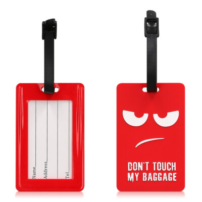 Silicone Luggage Name Tag - Don't Touch My Baggage, White Red | eBay UK