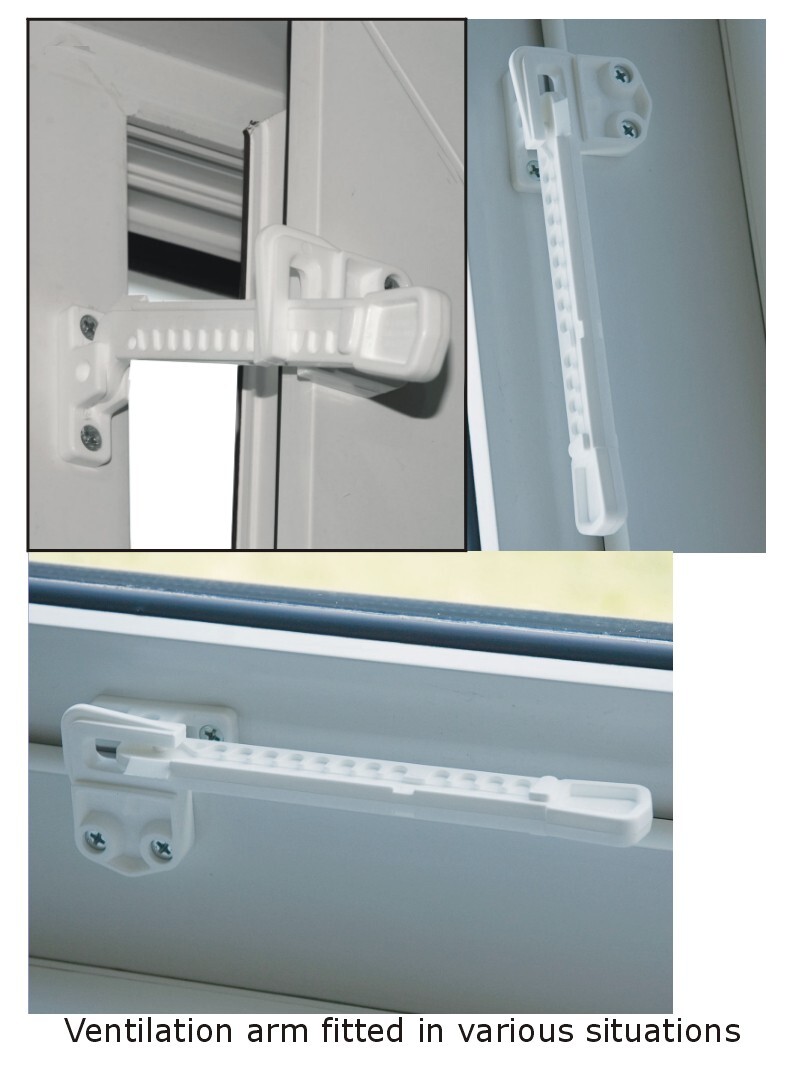 Upvc Casement Tilt Turn Window Ventilation Restrictor Arm White Brown ...