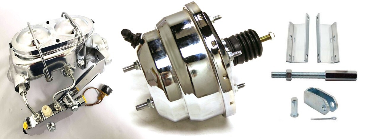 1955-1970 GM Full Size Car 8" Dual Chrome Booster Master Disc Drum Kit ...