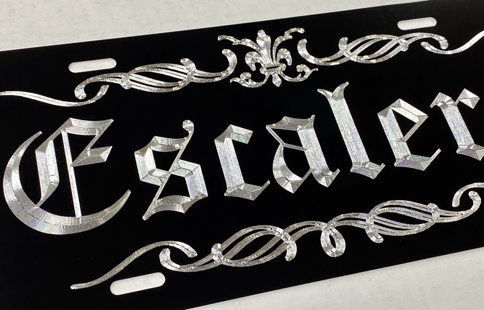 3D Engraved Custom Personalized Name Fancy Diamond Etched License Plate ...