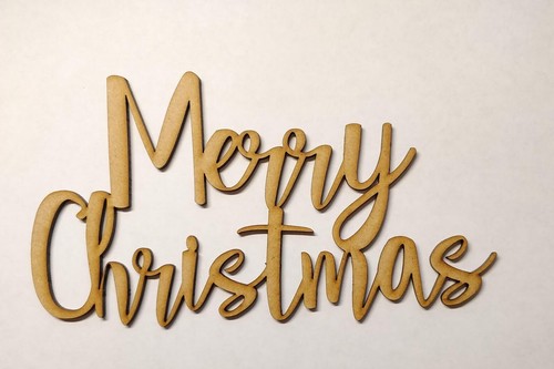 Merry Christmas word Cutout 3mm & 6mm thick MDF Laser Cut Wooden Craft ...