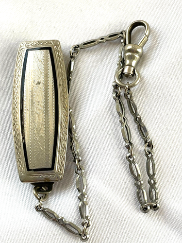 VTG ANTIQUE S & S BRAND SILVER PLATE ART DECO MENS BELT LOOP WATCH ...