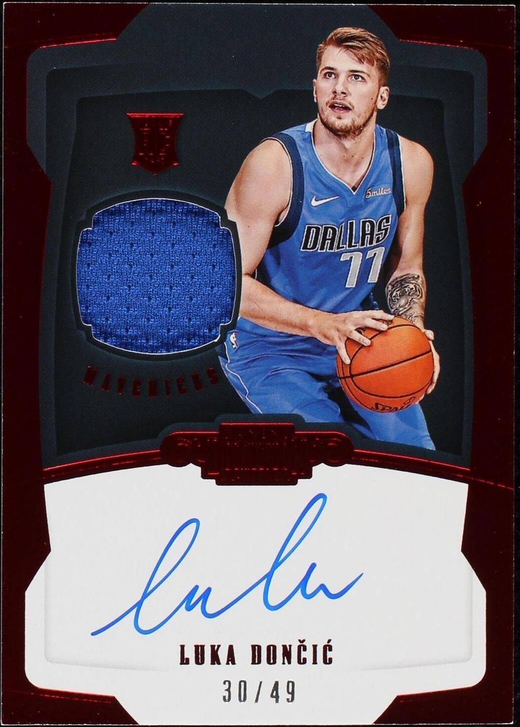 2018-19 Panini Dominion - Rookie Jersey Autograph Luka Dončić #159 Red ...