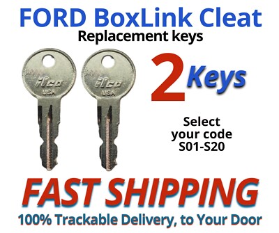 Boxlink Cleat Keys for Ford Truck Bed Tie Downs Cut to Code Key S01-S20 ...