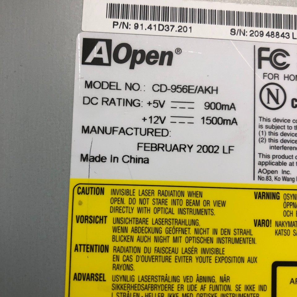 AOPEN IDE Internal 56X CD-ROM Drive - Beige - CD-956E/AKH - WORKS | eBay