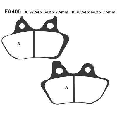 Paire Plaquettes EBC P.4 Pistons FA400 H-D Flstbi 1450 Night Train 2005 ...