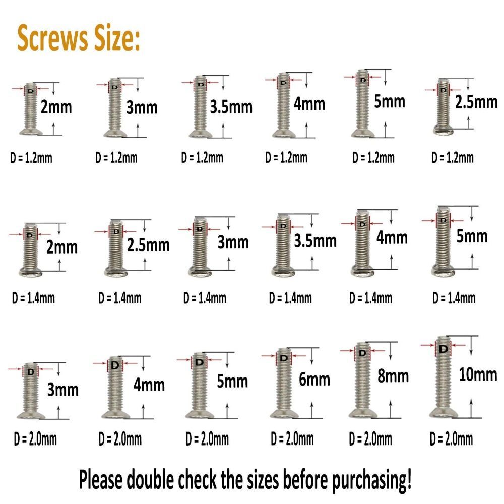 Stainless Steel Mini Screws Assortment Kit 18 Kinds Micro Screws Set ...