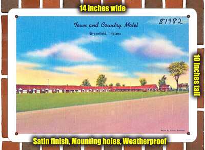 Metal Sign - Indiana Postcard - Town and Country Motel, Greenfield ...