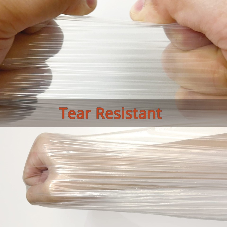 5-Pack Plastic Drop Cloth, 9x12 Feet Clear Plastic Painting Tarps ...