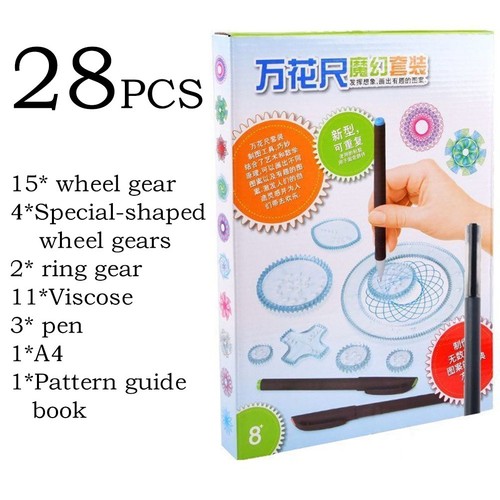 Perfect Gift Plastic Rings Stencil Drawing Toy Set Spirography | eBay