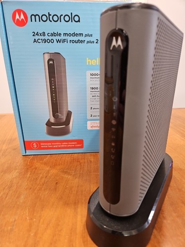 Motorola MT7711 AC1900 Dual-Band 24x8 Cable Modem Plus Wi-Fi Router ...