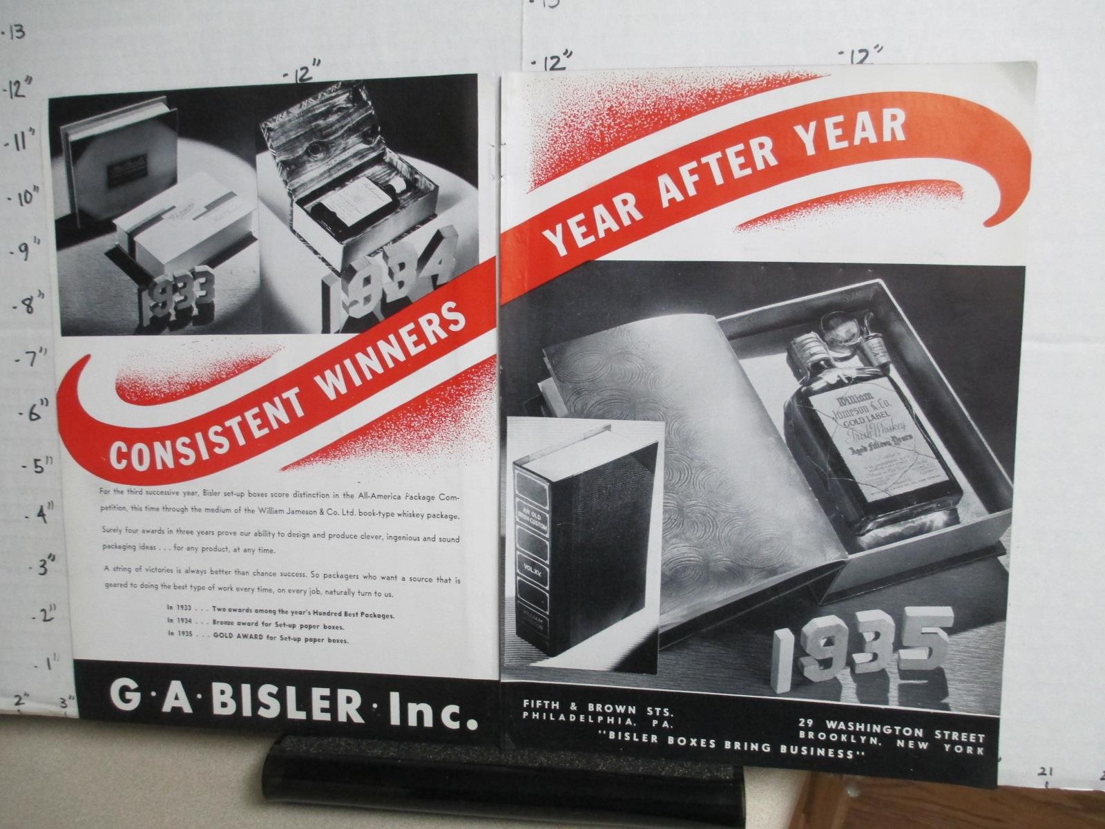 magazine ad 1936 G.A. BISLER Maillard Whitman candy box Jameson whiskey ...