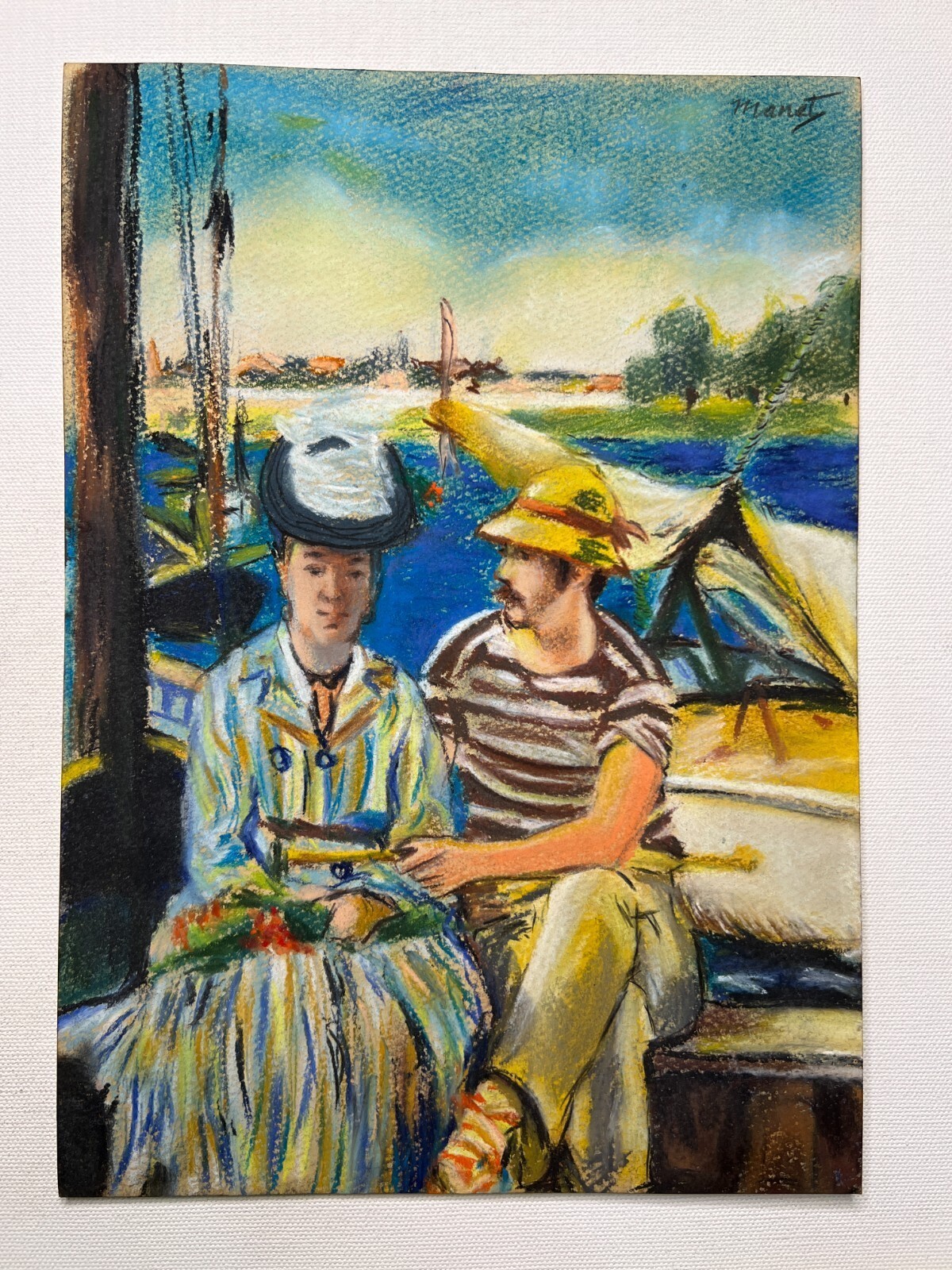 Edouard Manet Drawing on paper (Handmade) signed and stamped mixed ...