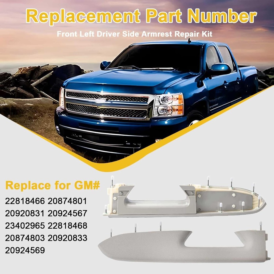 22818466 Front Left Driver Side Armrest Repair Kit Fit for Chevy ...