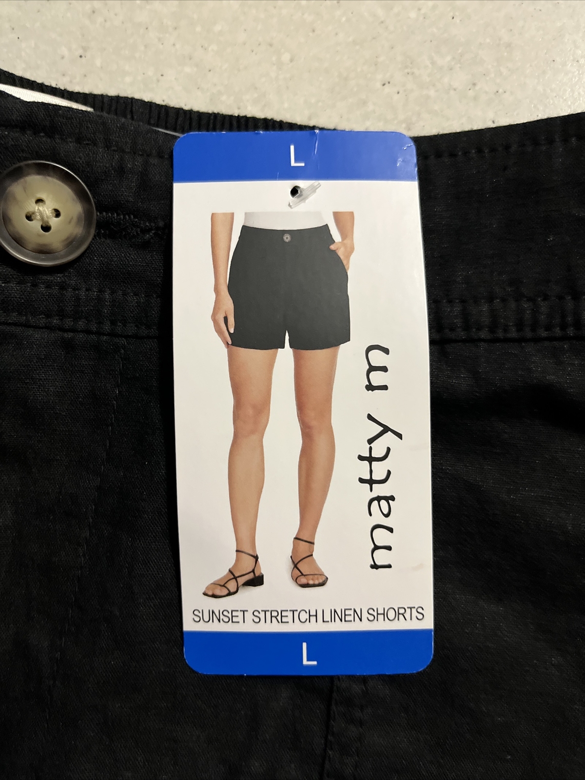 Matty M Womens Shorts Black Size Large L Sunset Stretch Linen | eBay ...