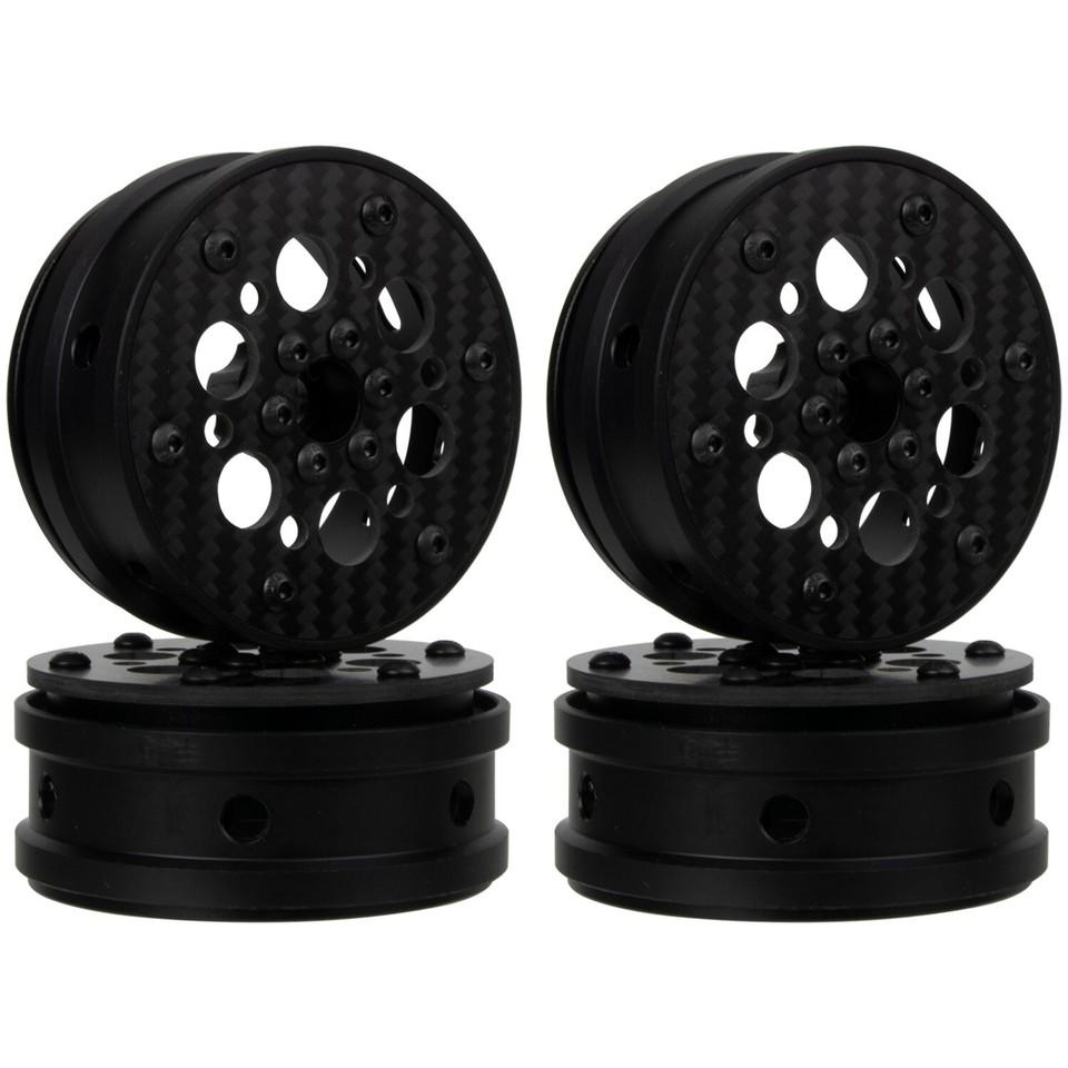 2.2" Carbon Fiber Beadlock Wheel Rims for 1/10 RC Crawler Car Axial ...