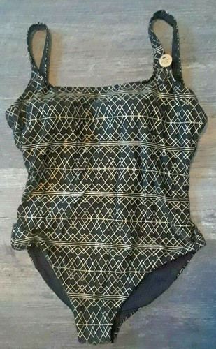 NWT SIZE 10 NIP TUCK SWIM 1 PIECE SWIMSUIT BLACK & METALLIC GOLD | eBay