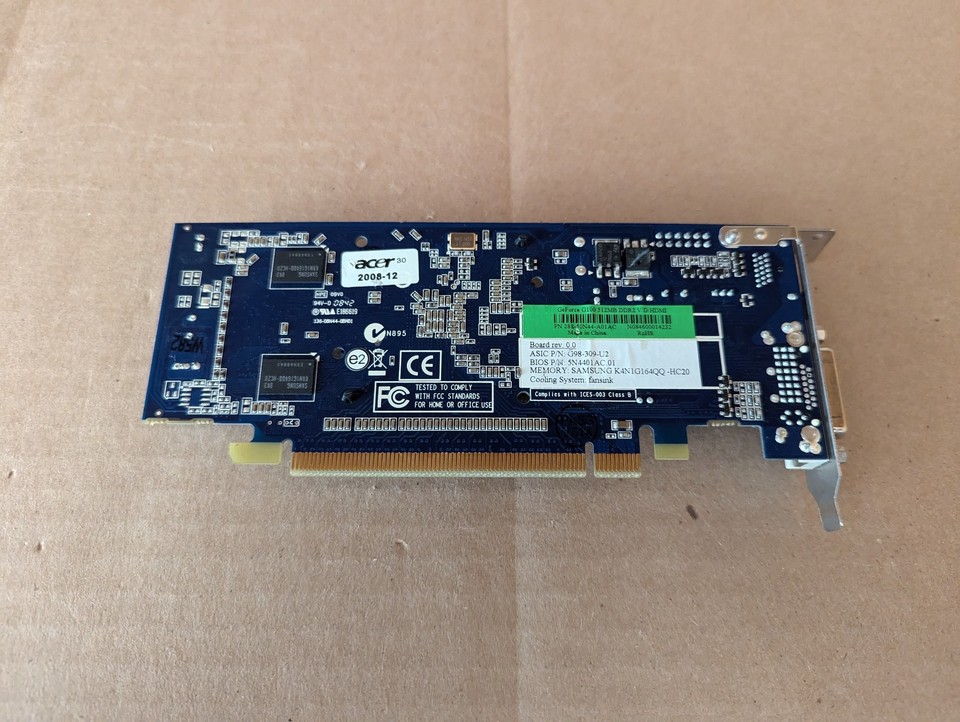 ACER NVIDIA GEFORCE G100 512 MB DDR2 SDRAM HDMI F7-6(1) | eBay