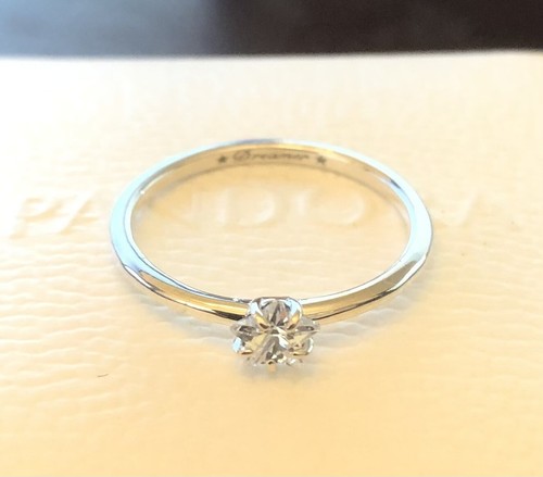 Pandora Celestial Sparkling Star Solitaire Ring #190026C01 +CLOTH +TAG ...