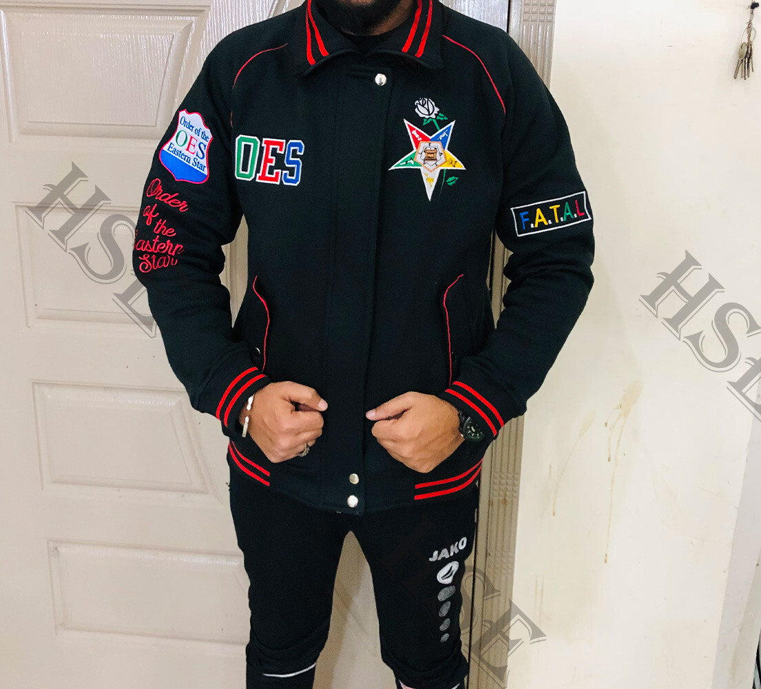 Varsity jackets,OES Jackets,Masonic latter Women Jacket OES BLACK-HSE ...