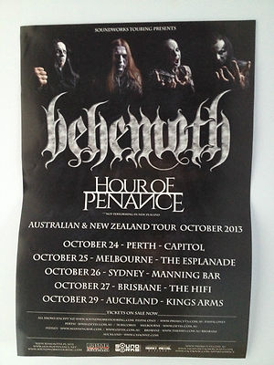 BEHEMOTH Australia New Zealand 2013 Tour Poster Evangelion Satanist ...