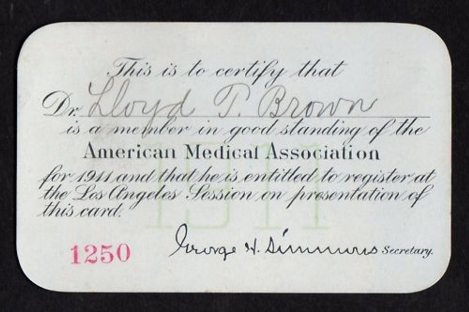 1911 American Medical Association Membership Card | eBay