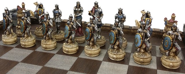 Skeleton Slayer Fantasy Skull Chess Set W/ 17" Castle Fortress Board ...