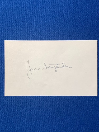 JOE STYDAHAR HOF SIGNED 3x5 INDEX CARD 3x NFL CHAMPS CHI BEARS LA RAMS ...