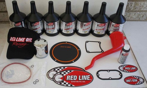 84-17 Harley EVO & Big Twin Red Line Oil PowerPack Kit 20W50 w/ Gaskets ...