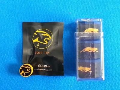 Predator Tip / Chalk Combo- Soft Victory Cue Tip & 3 Pc 1080 Pure Chalk ...