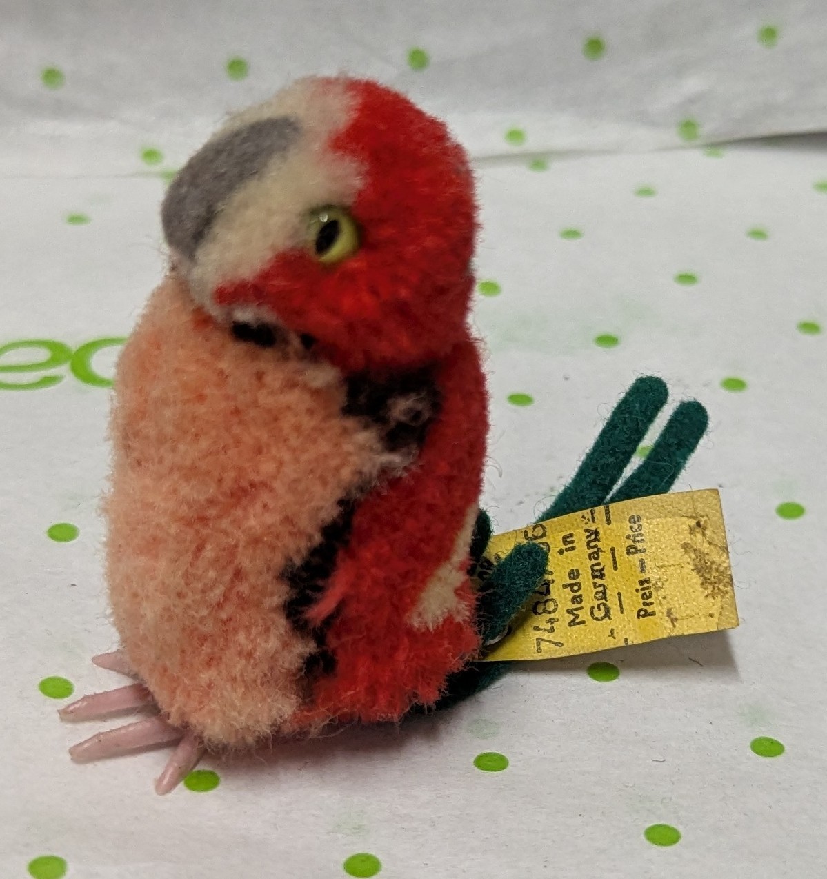 Tiny Pom Steiff Parrot Bird 7484/06 Rivet Button | eBay