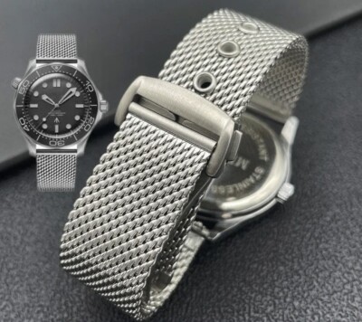Steel Mesh Strap Bracelet Milanese For Omega Speedmaster Seamaster 20mm ...