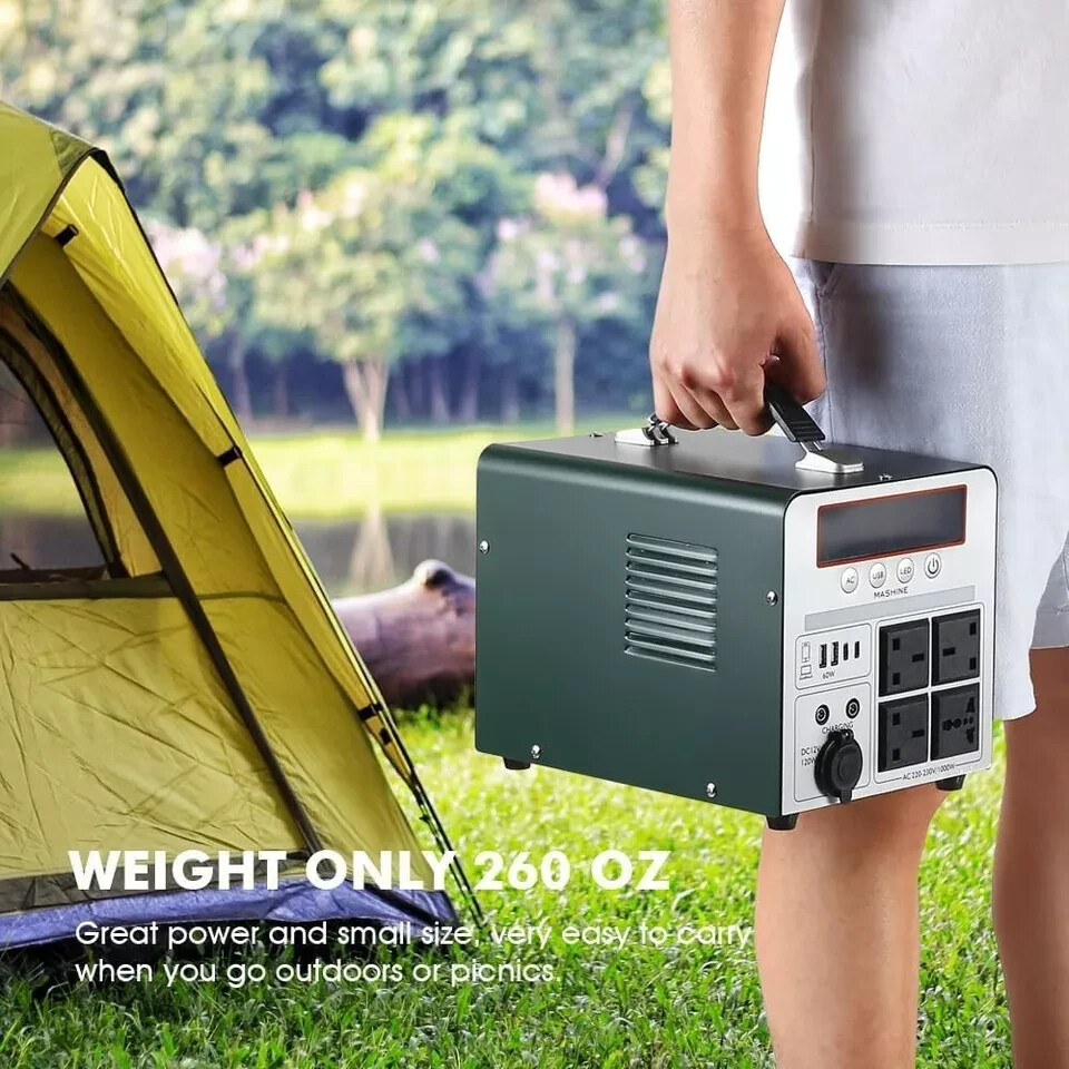 Power Station 1000W/666Wh, Portable Rechargeable Generator Inverter for ...