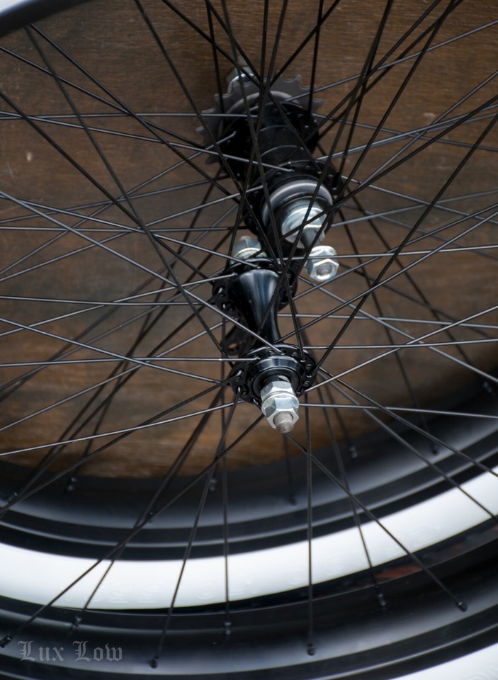 26" x 3.0" Black Chopper Cruiser Bike WHEELS - Wide Rim -Fat Slick ...