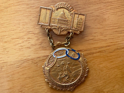 1920 Boston Odd Fellows Badge Pin Medal Deco All Seeing Eye 3 Links Vtg ...