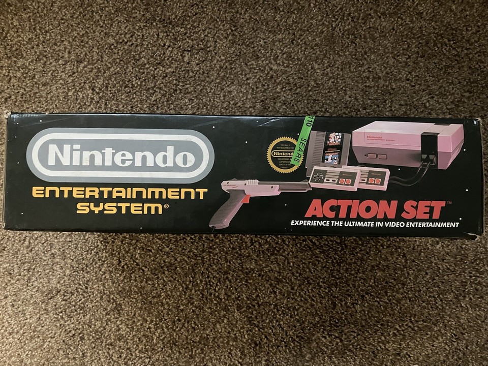 Original Nintendo NES Action Set - BOX ONLY- Empty Box NO CONSOLE- Gray ...