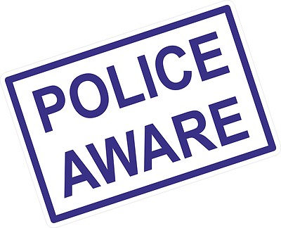 Funny POLICE AWARE Parody Novelty JDM Joke vinyl Car Van sticker Decal ...