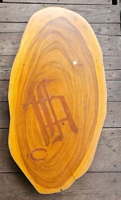 Vtg Wood Inlay Table Top "Letter H" Monogram | eBay