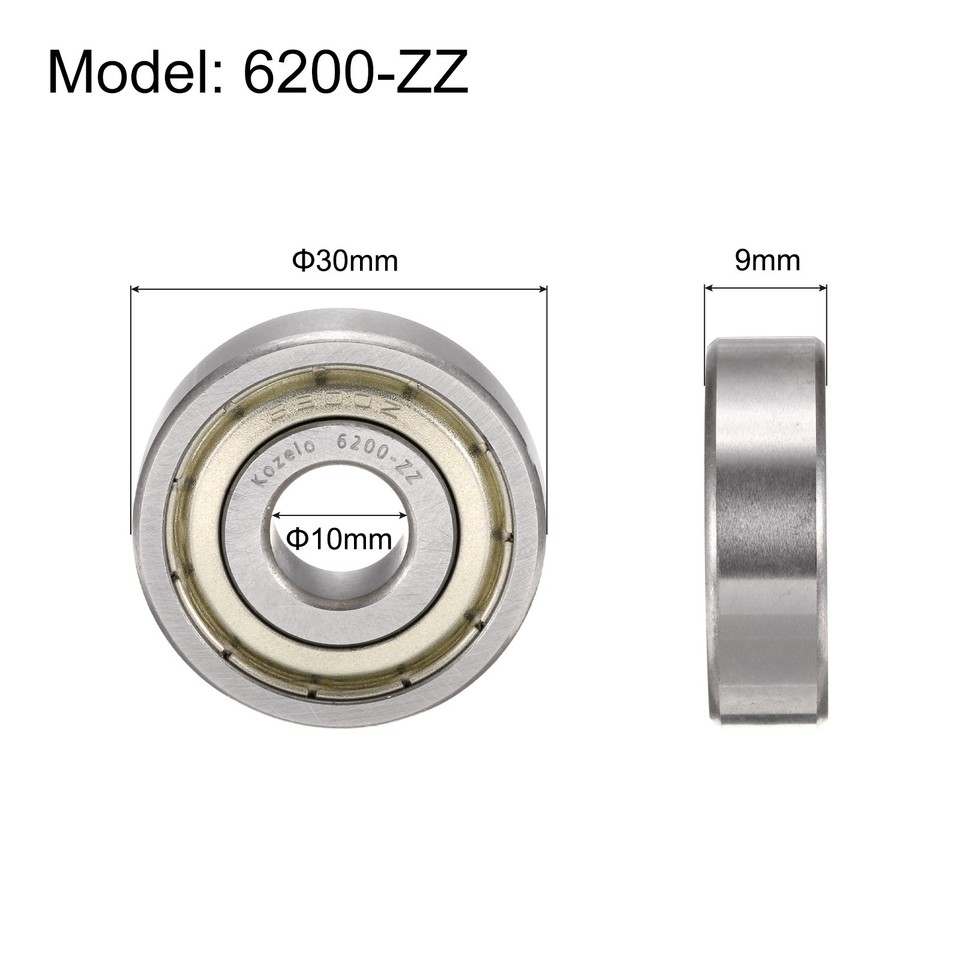 4pcs 6200-ZZ Deep Groove Ball Bearings [9x30x10mm Metal Shielded] |P6 ...