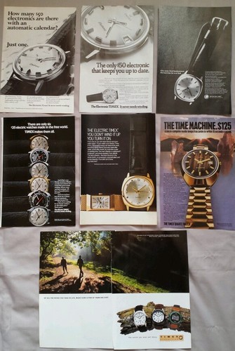 LOT OF 7 1960's-1990's TIMEX WATCH MAGAZINE PRINT ADS ADVERTISING ...