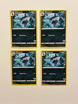 4x Sharpedo 163/264 Eevee Stamped Deck Variant Fusion Strike NM playset ...
